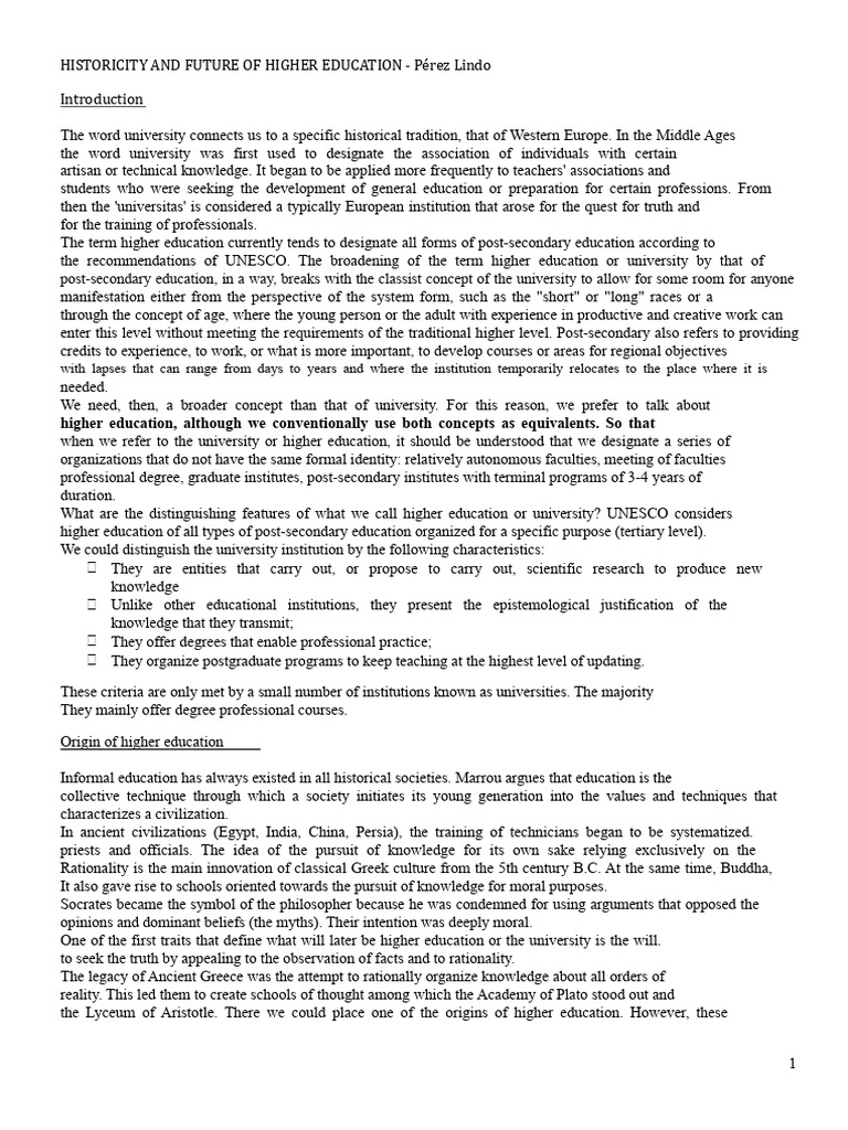 History of Higher Education | PDF | University | Knowledge