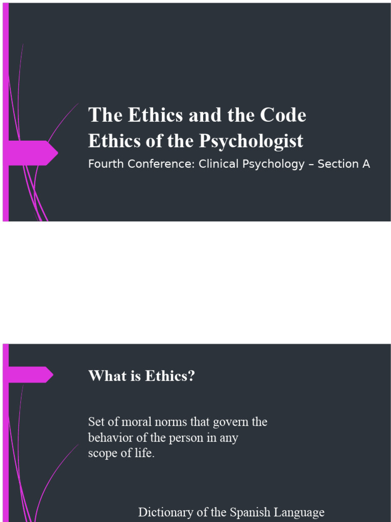 Ethics Code for Psychologists Explained | PDF | Psychology | Well Being
