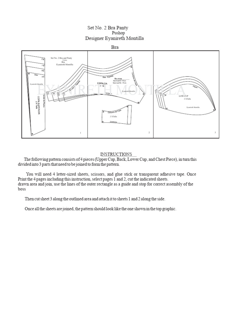Pattern Set No. 2 Bra and Panty (BRA) For Printing | PDF | Bra