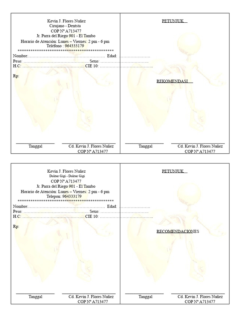 Resep Medis (Format) | PDF