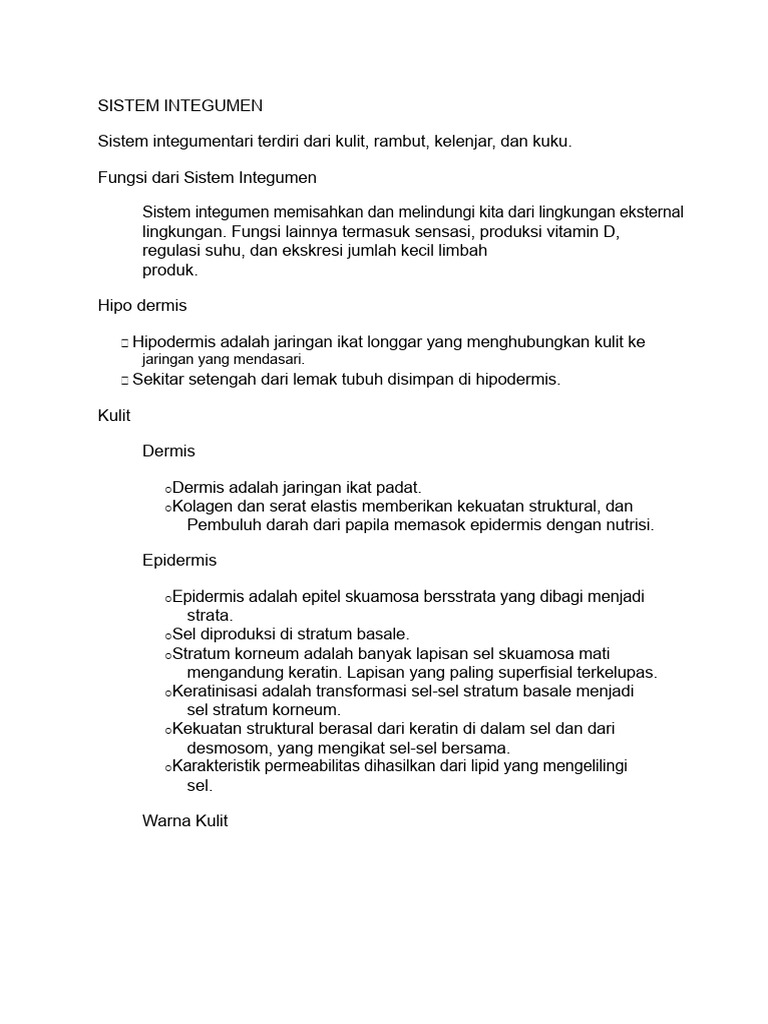 Sistem Integumen | PDF