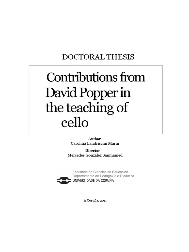 Contributions of David Popper in Cello Teaching | PDF | Cello | Double Bass
