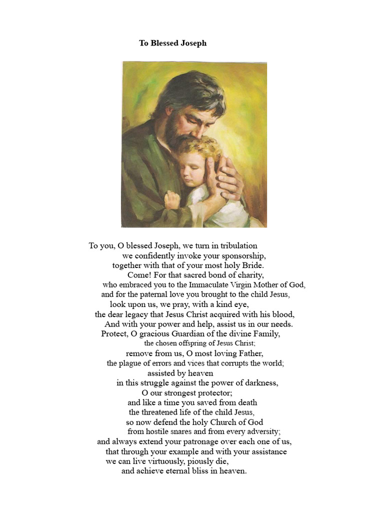To You, Blessed Joseph | PDF | Saint Joseph | Mary, Mother Of Jesus