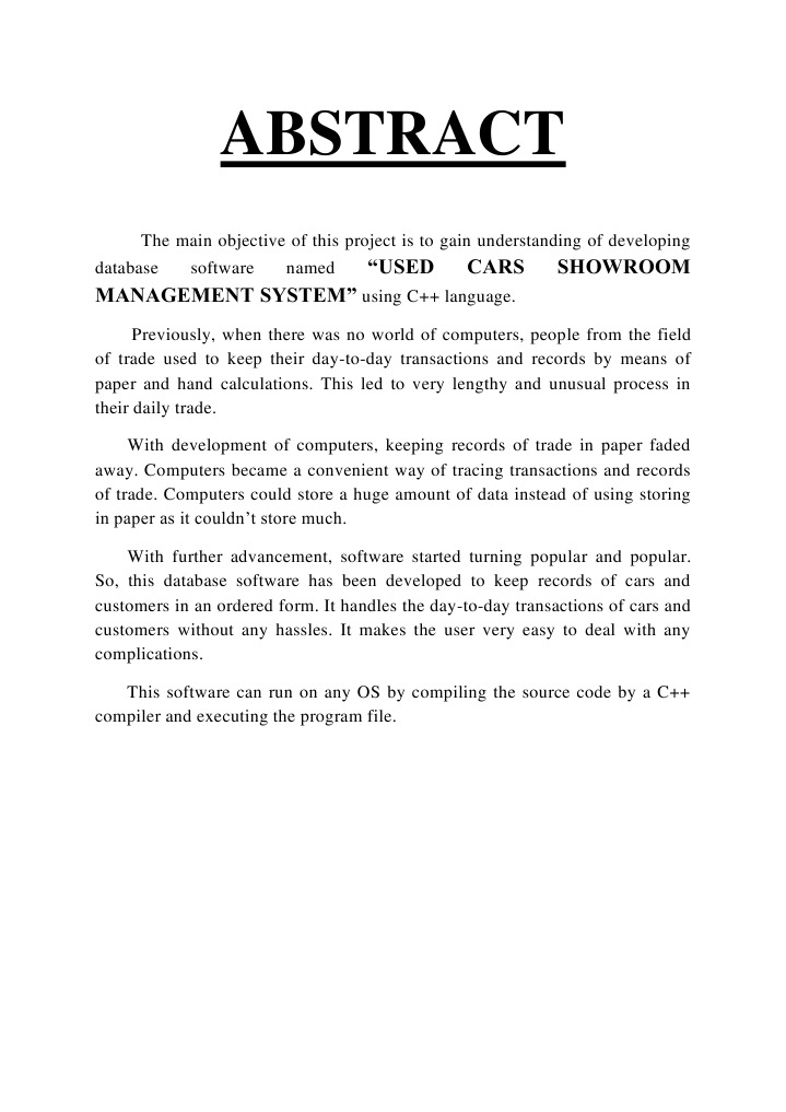 Used Cars Showroom Management System | PDF