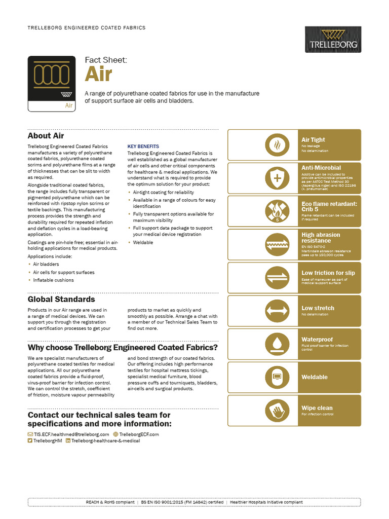 2022 Trelleborg Air Factsheet | PDF | Textiles | Materials
