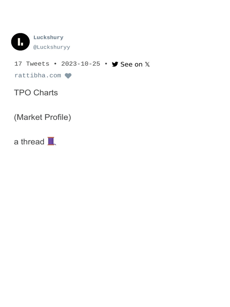 Tpo Charts (Market Profile) A Thread Thread by Luckshuryy Oct 25, 23 ...