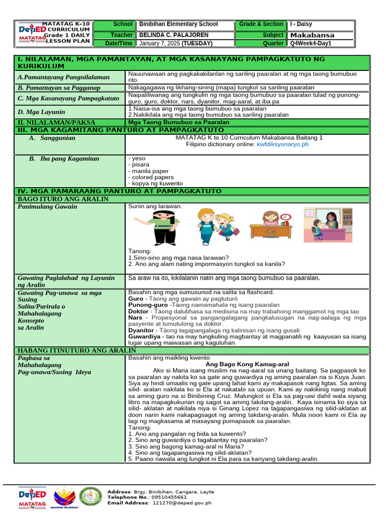 5.-Q3W4 DLP-Makabansa Day1 | PDF