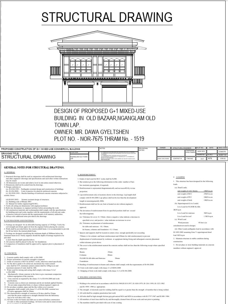 Dawa Gyeltshen Str | PDF | Concrete | Foundation (Engineering)