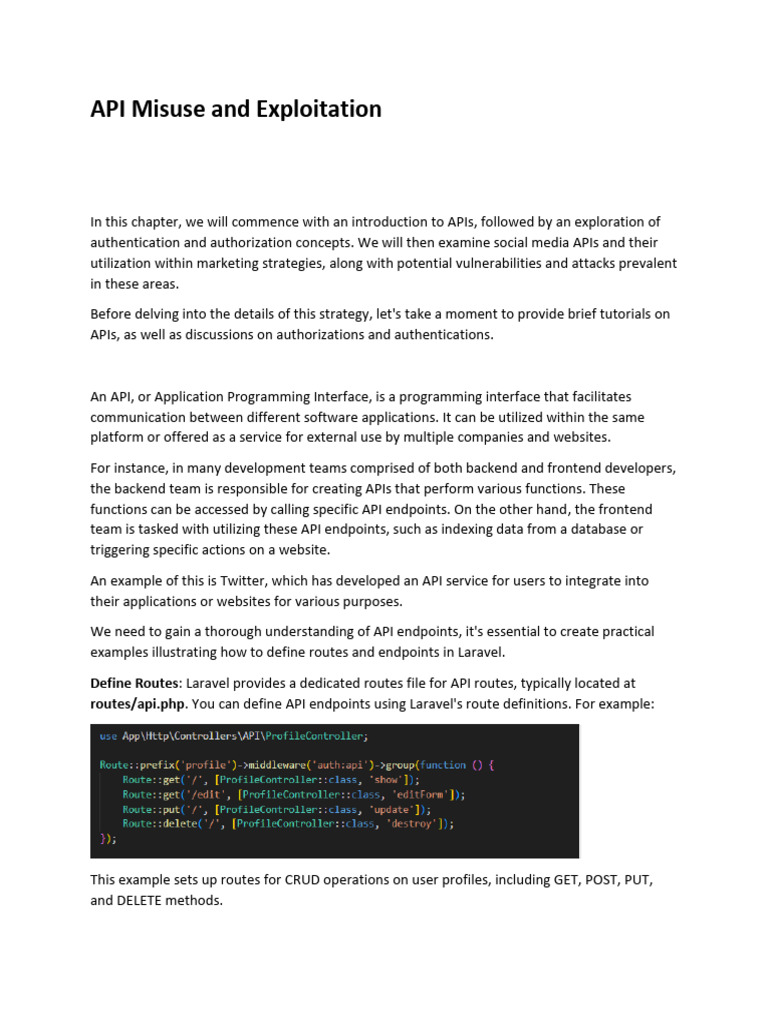 API Misuse and Exploitation | PDF | Computing | Information Technology