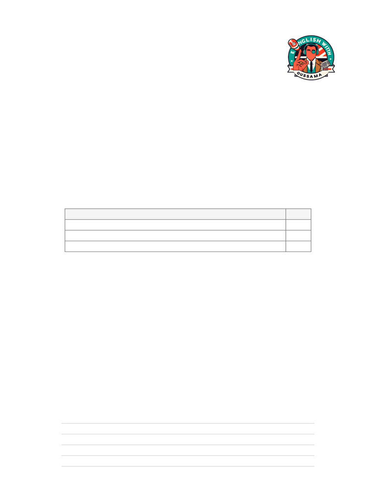 Middle School English Test: Daily Routine | PDF