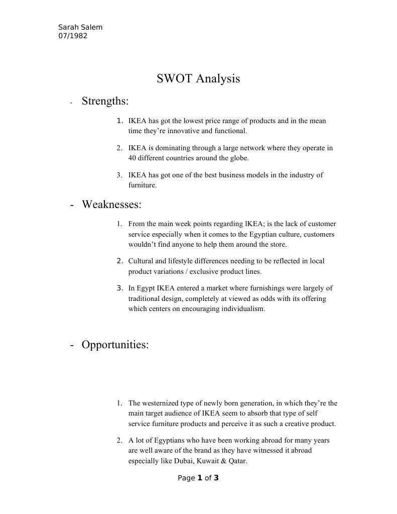 Ikea - Swot | PDF | Microeconomics | Business Economics