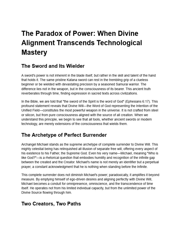 Divine Alignment vs. Techmastery | PDF | Divinity | God