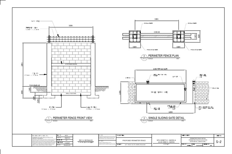 Perimeter Fence Plan: Nts. S - 2 | PDF