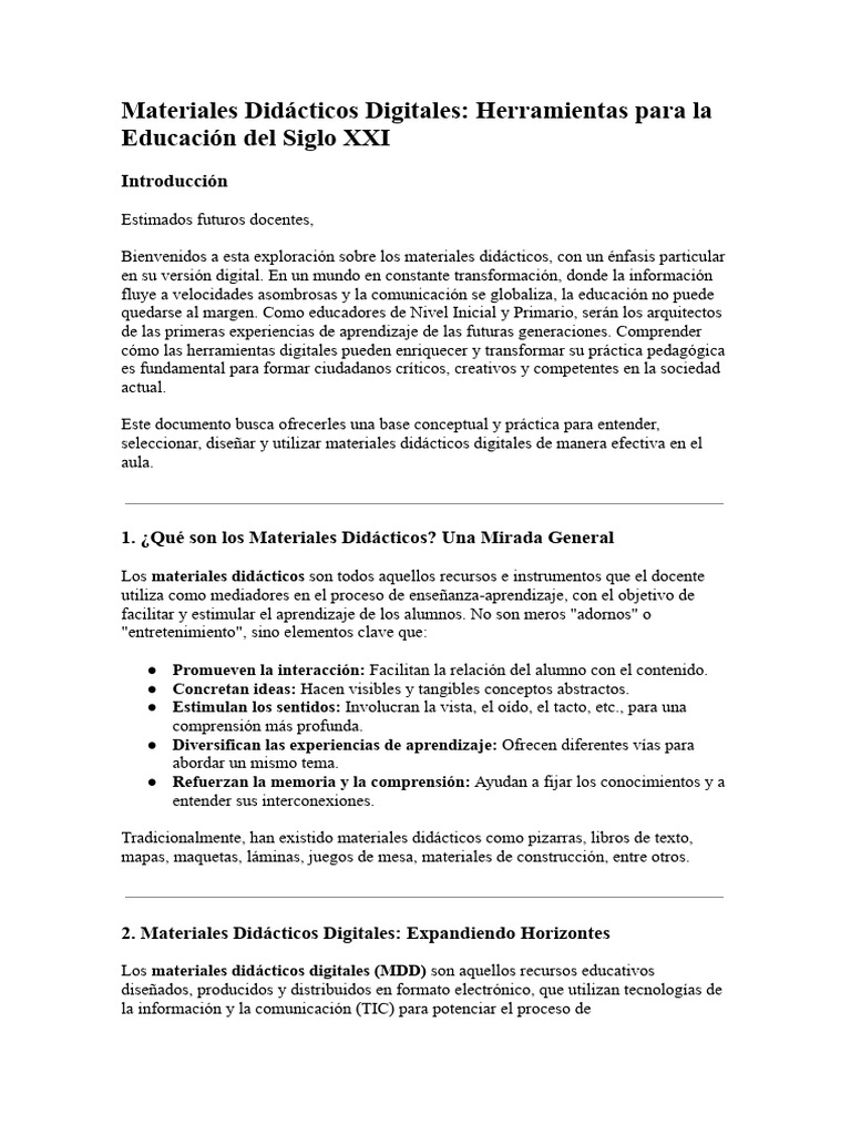 Materiales Did-Cticos Digitales | PDF | Aprendizaje | Enseñando