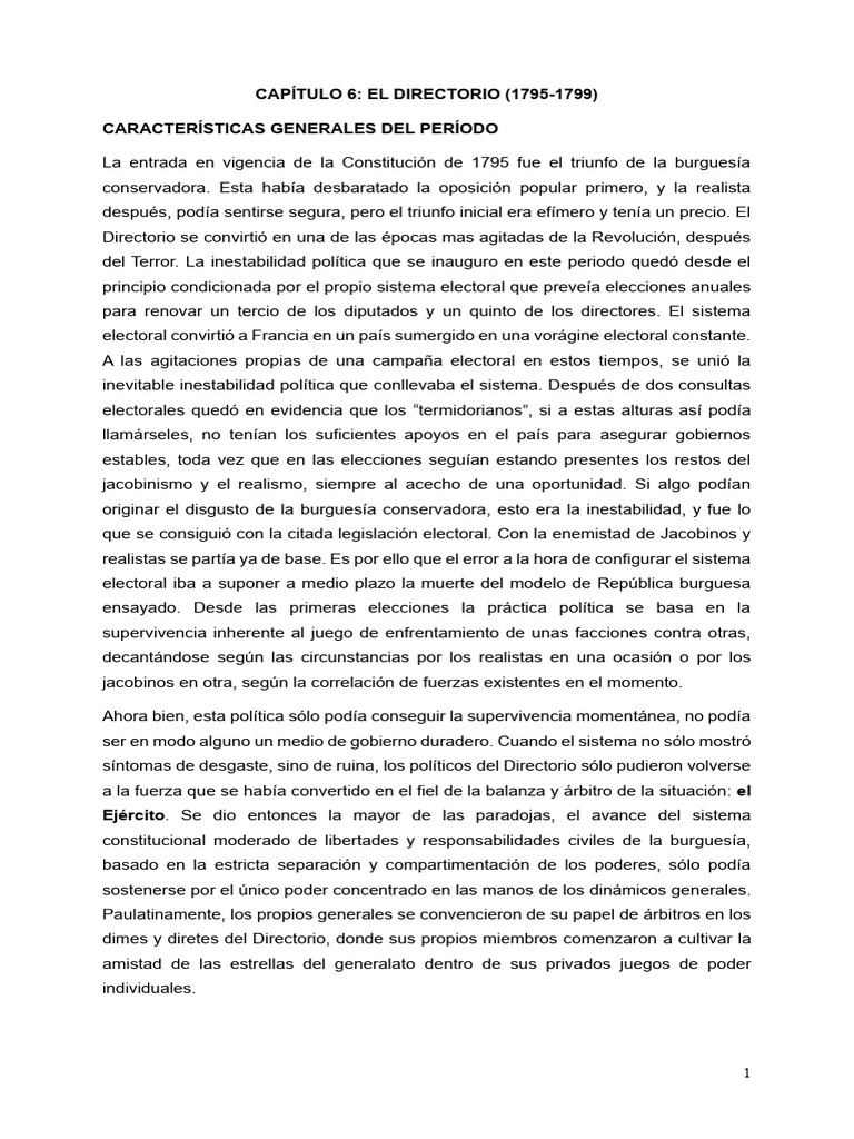 Capítulo 6 Revolución Francesa El Directorio Ns 2025 2026 | PDF ...