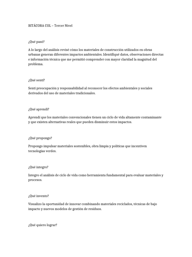 Bitacora COL | PDF