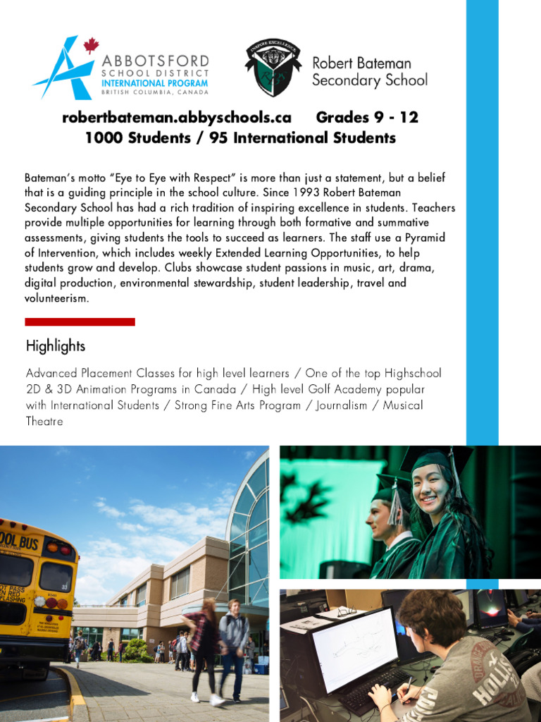 Robert Bateman Secondary School Overview | PDF | Fine Art | Science