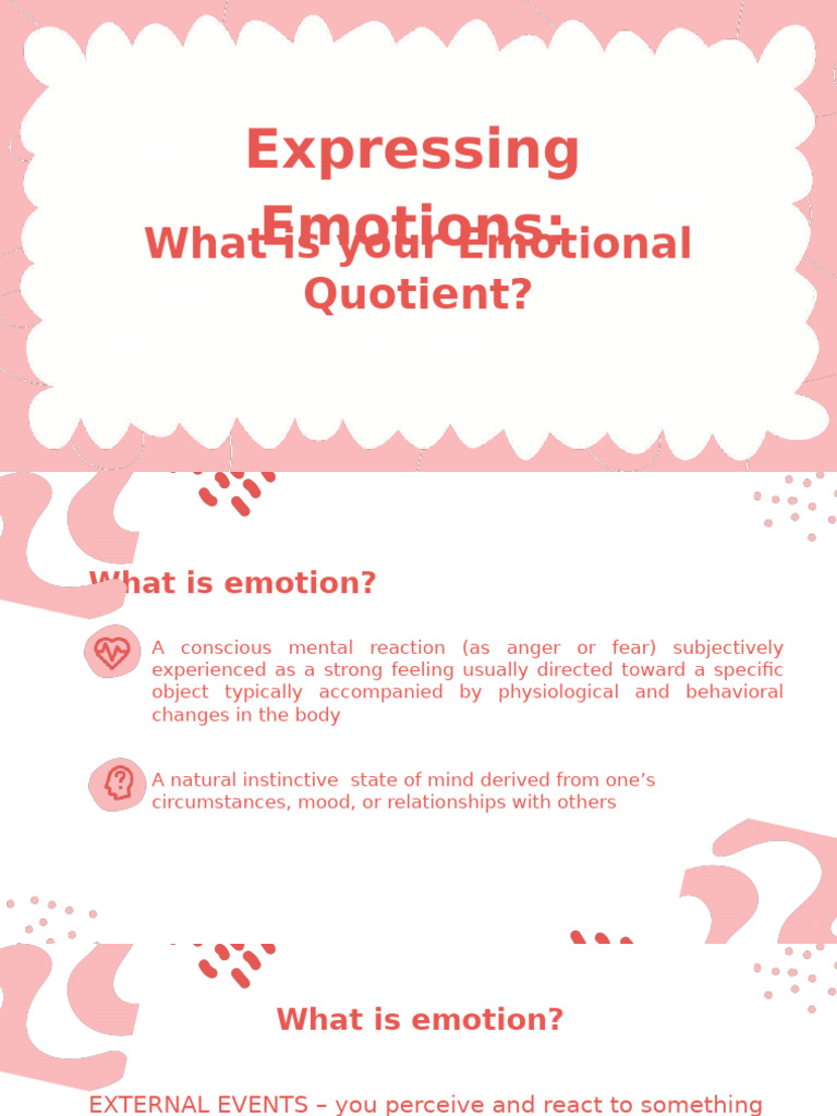 Lesson 9 Emotional Quotient | PDF | Emotions | Mental Health