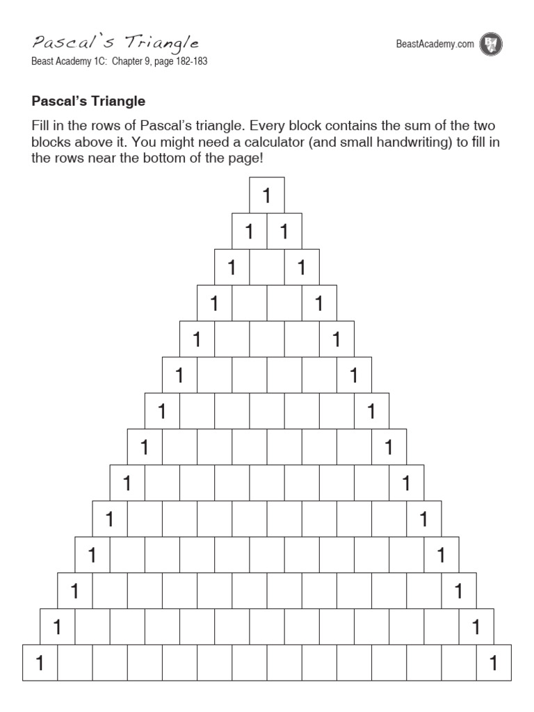 Pascals Triangle | PDF