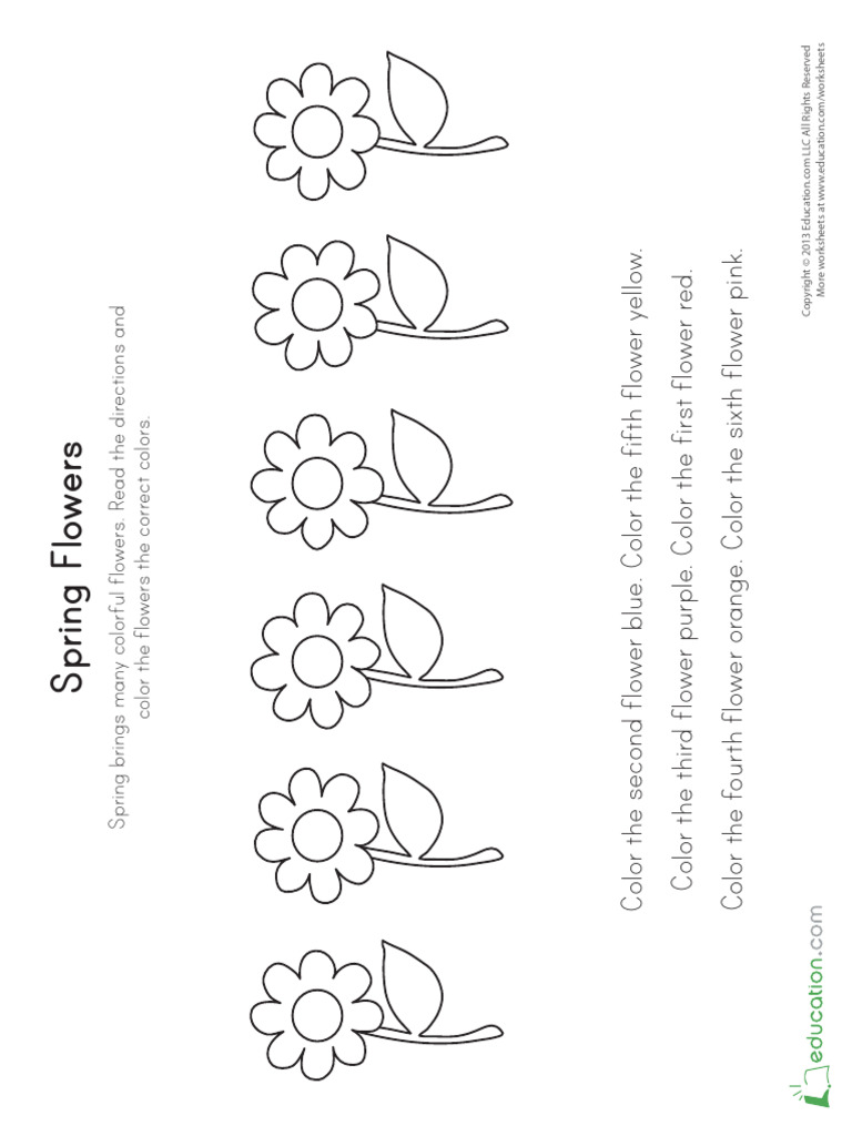 Spring Flower Coloring Activity | PDF