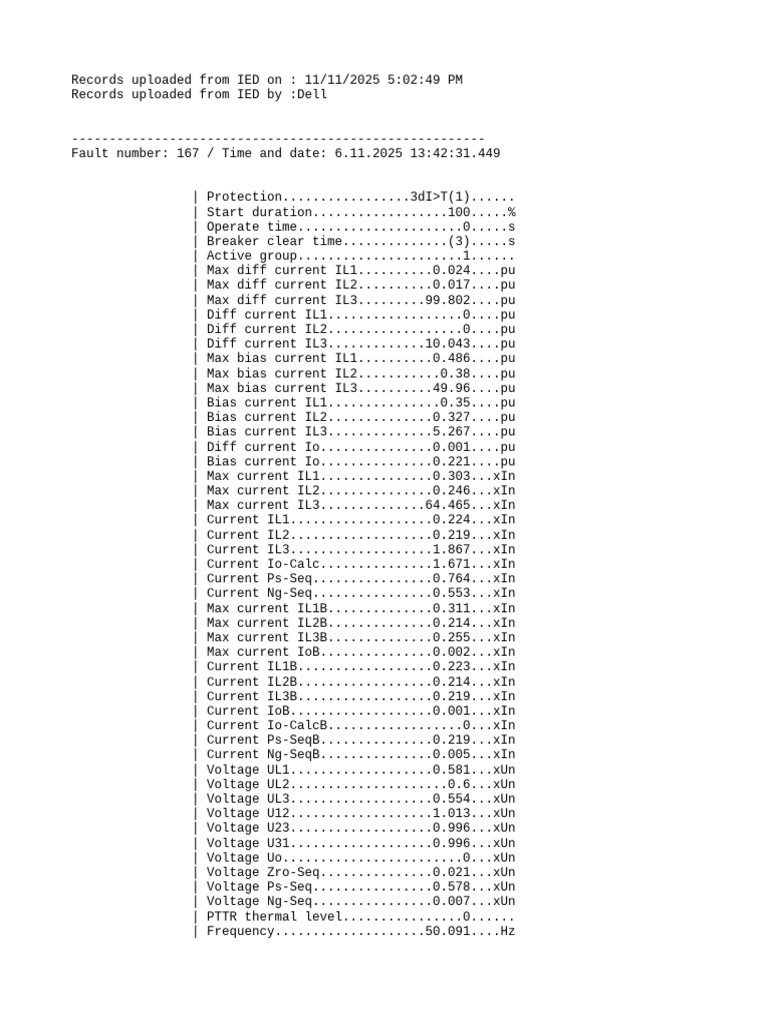 Fault Records | PDF | Frequency | Electricity