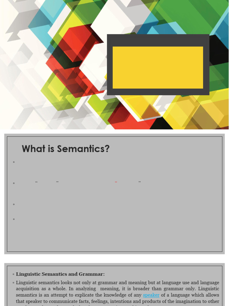 Unit 4 Semantics | PDF | Semantics | Linguistics