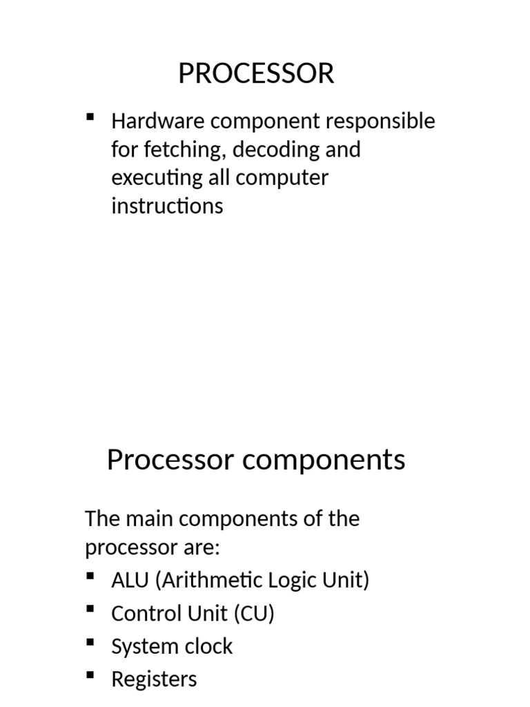 The Processor and Its Components | PDF | Central Processing Unit | Computing