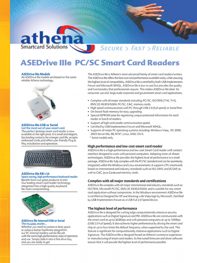 Brochure ATENA (SmartCard Reader USB) | PDF | Smart Card | Usb