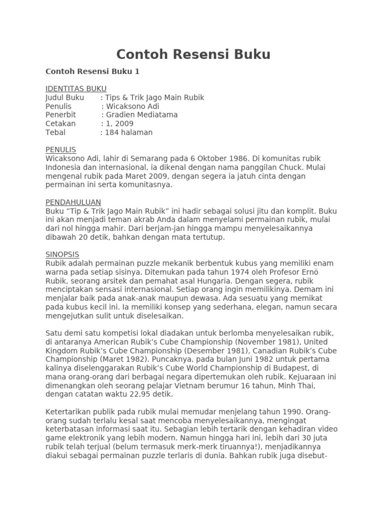 Contoh Resensi Buku | PDF