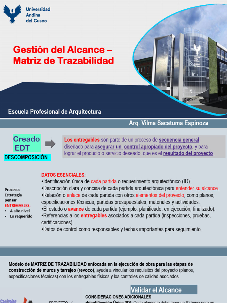 Gestión Alcance-III-Matriz de Trazabilidad | PDF | Mortero (Albañilería ...