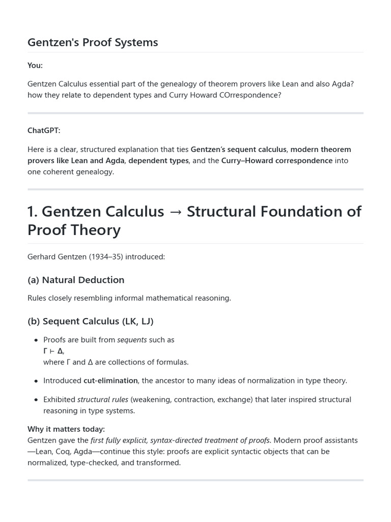 Gentzen's Proof Systems | PDF | Methodology | Theoretical Computer Science