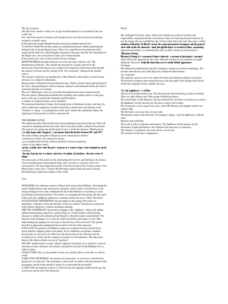 The Age of Anxiety | PDF | To The Lighthouse | Narration