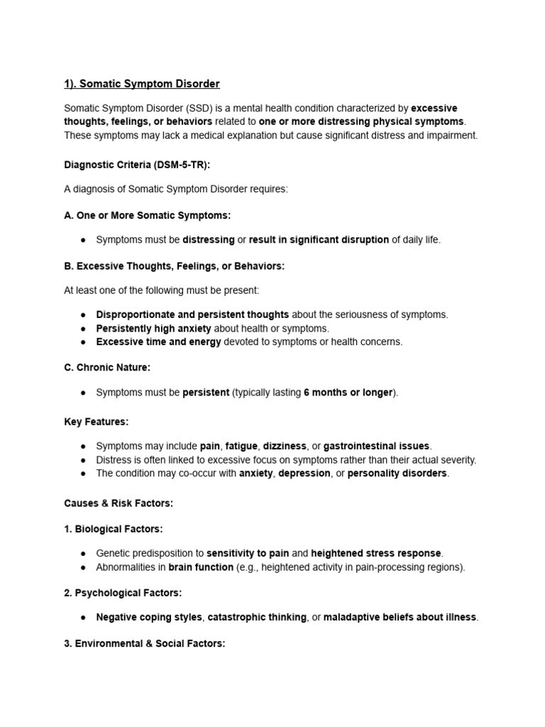 Somatic Symptom and Related Disorders | PDF | Mental Disorder | Anxiety