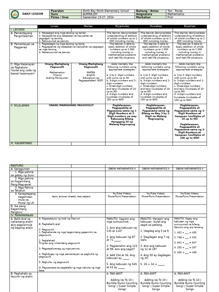 Mathematics2 WHLP Q1 W8 | PDF