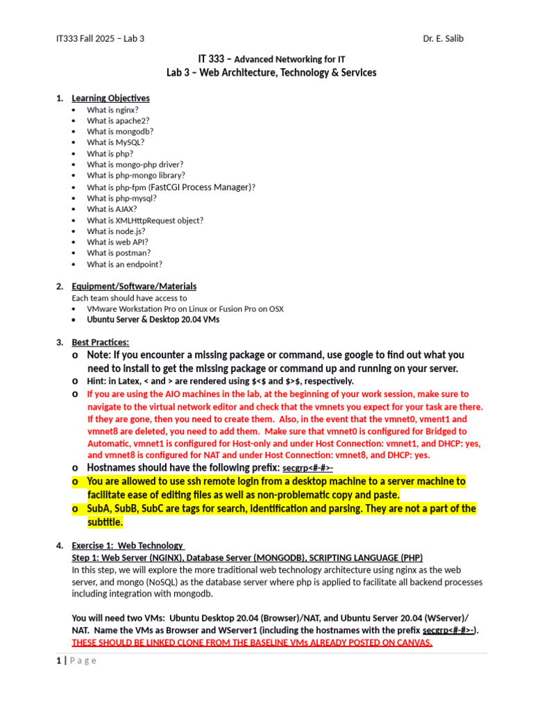 Lab3 WS Web - Technology FA2025 | PDF | World Wide Web | Internet & Web