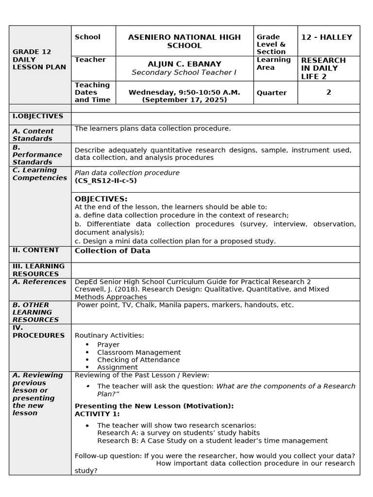 3rd OBSERVATION - RESEARCH | PDF | Survey Methodology | Teachers