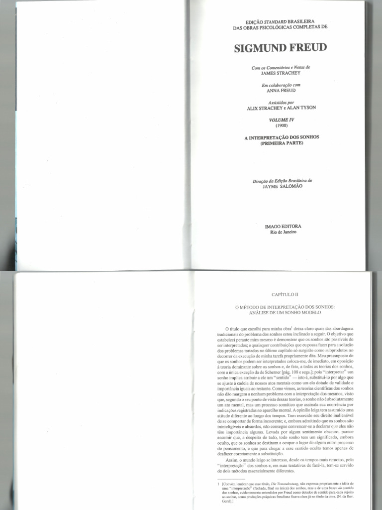 Capítulo II - de A Interpretação Dos Sonhos, de Sigmund Freud. | PDF