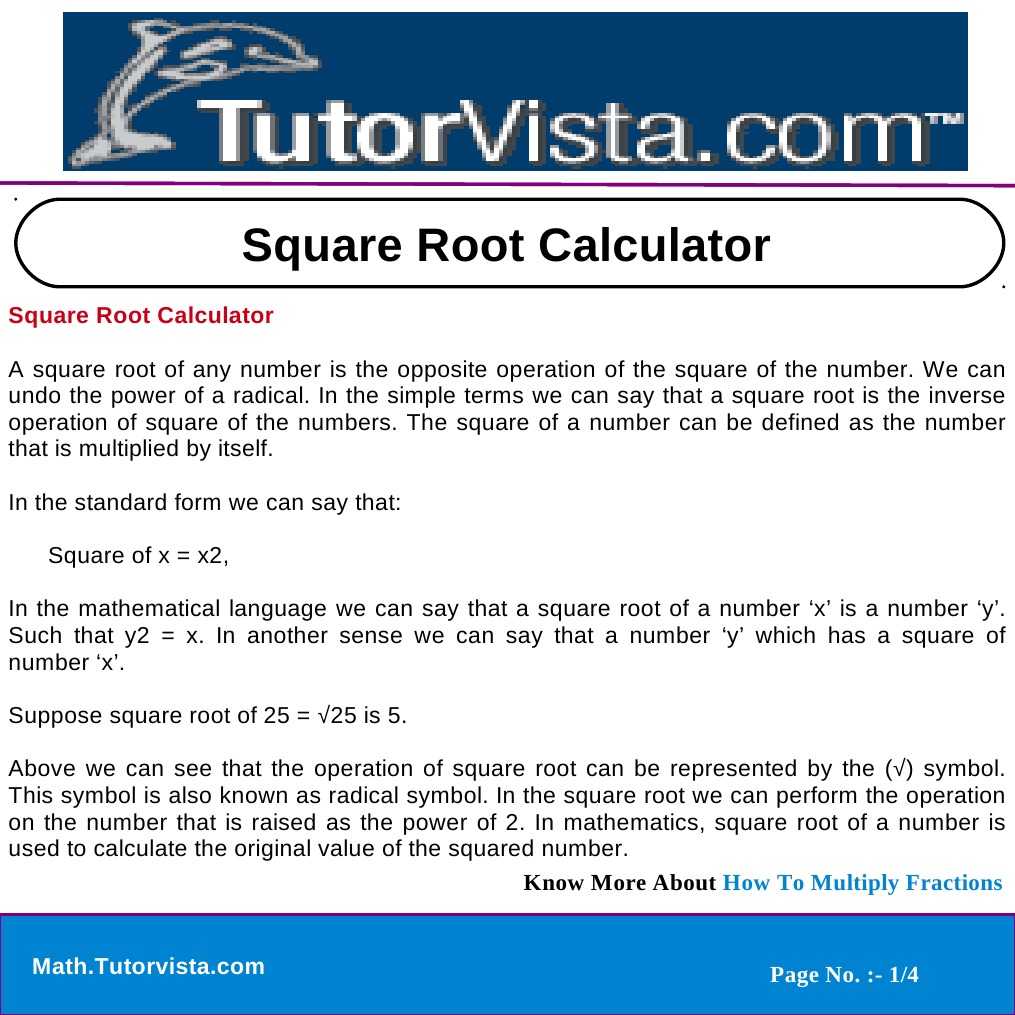 Square Root Calculator | PDF | Teaching Methods & Materials