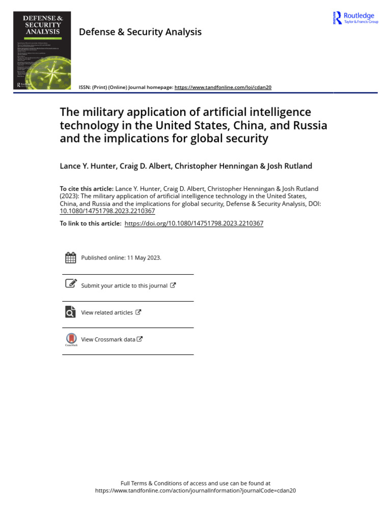 Military AI Applications in US, China, Russia | PDF | Artificial ...