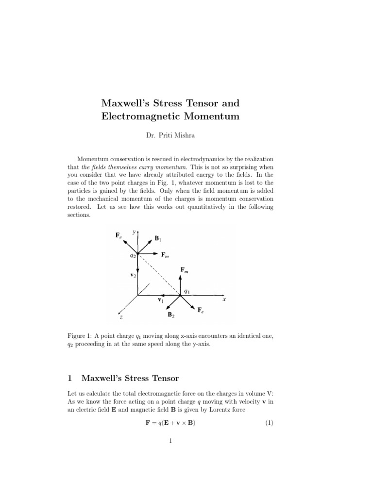 Maxwell Stress Tensor | PDF | Momentum | Force