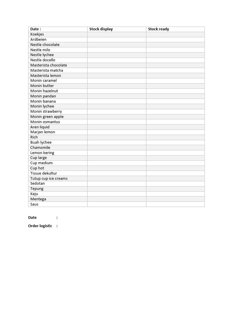 Form Stock | PDF