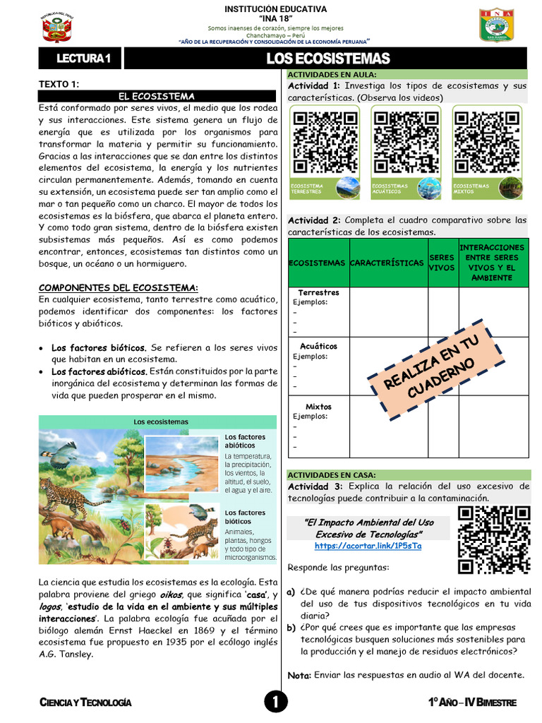 Ecosistemas: Componentes y Organización | PDF | Ecosistema | Ecología