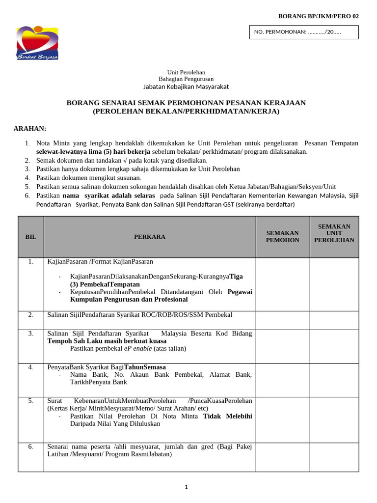 3.senarai Semak Nota Minta | PDF