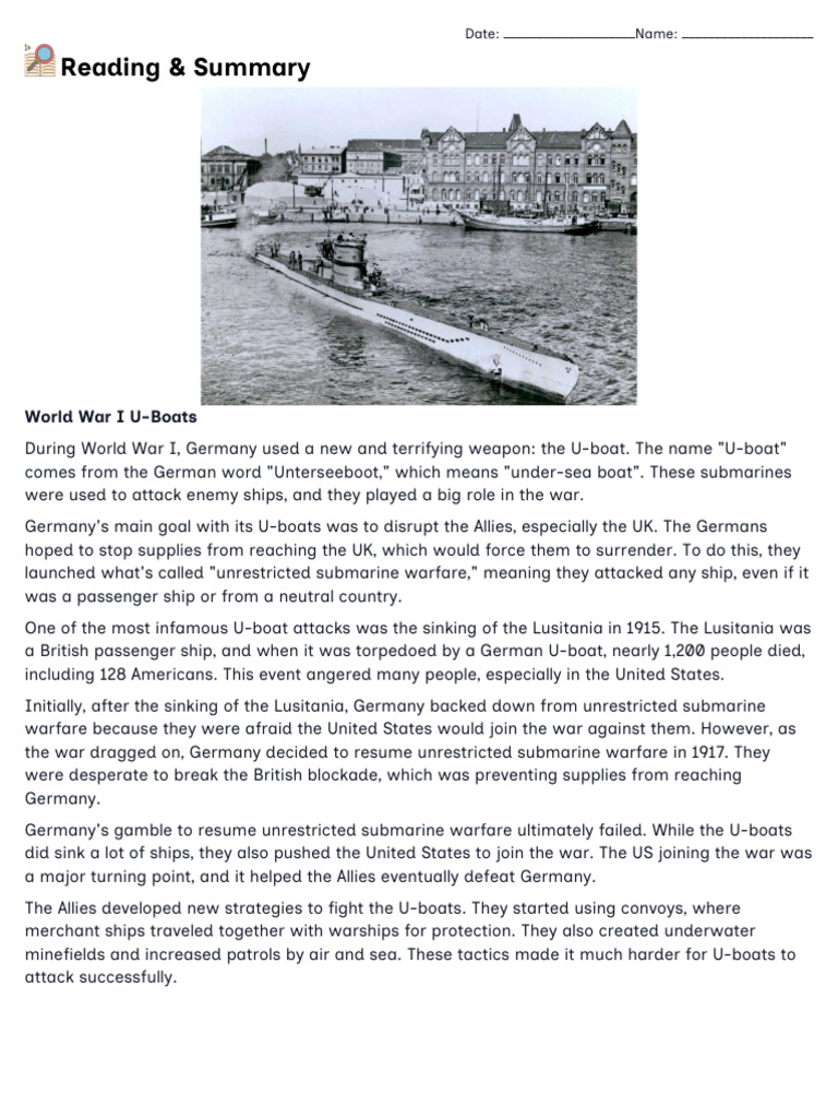 World War I U-Boats | PDF | U Boats | Submarine Warfare