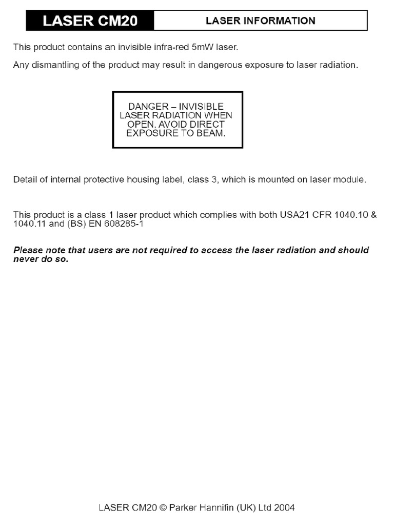 (04-01) Laser CM20 User Manual | PDF