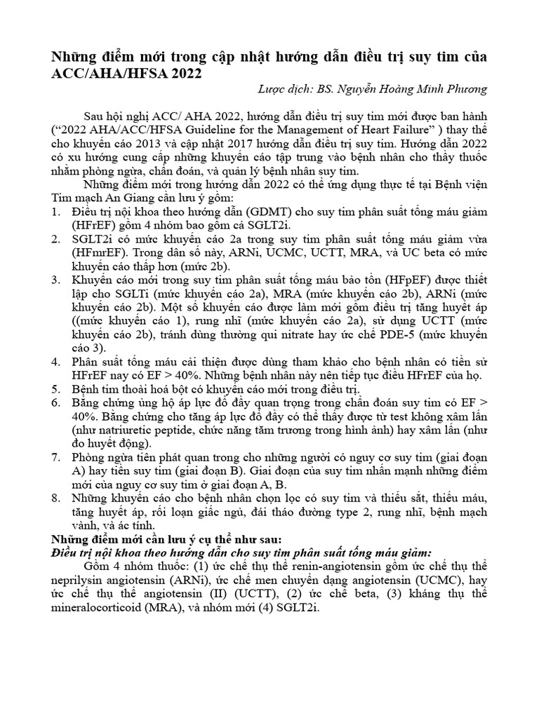 1326 Cap Nhat Khuyen Cao Suy Tim Man ACC 2022 | PDF