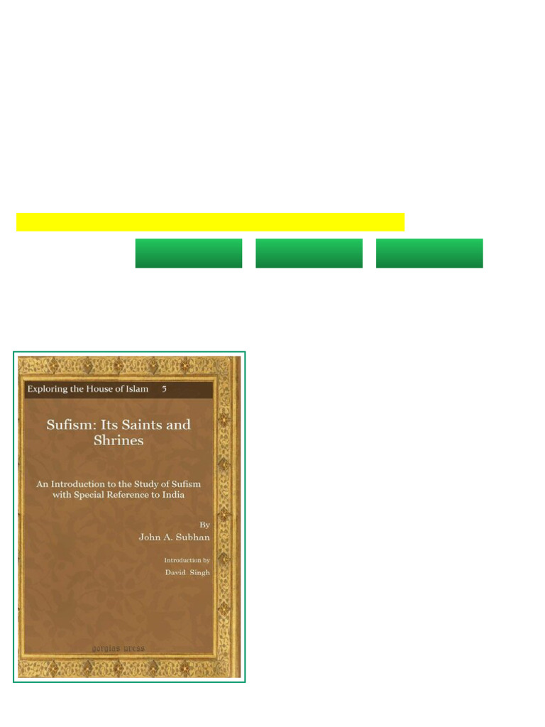 Sufism Its Saints and Shrines An Introduction to the Study of Sufism ...