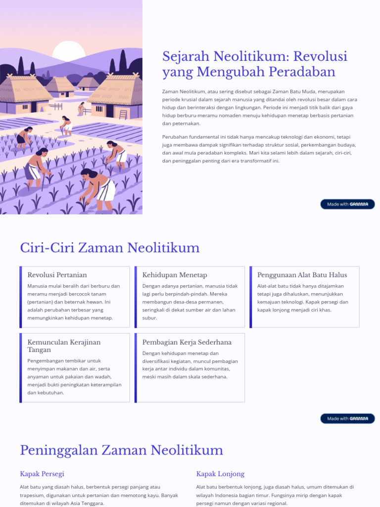 Sejarah Neolitikum Revolusi Yang Mengubah Peradaban | PDF