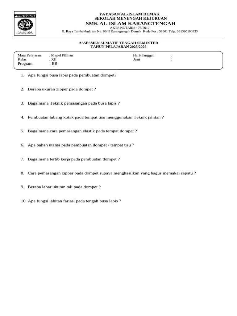 Mapel Pilihan Kelas Xii | PDF