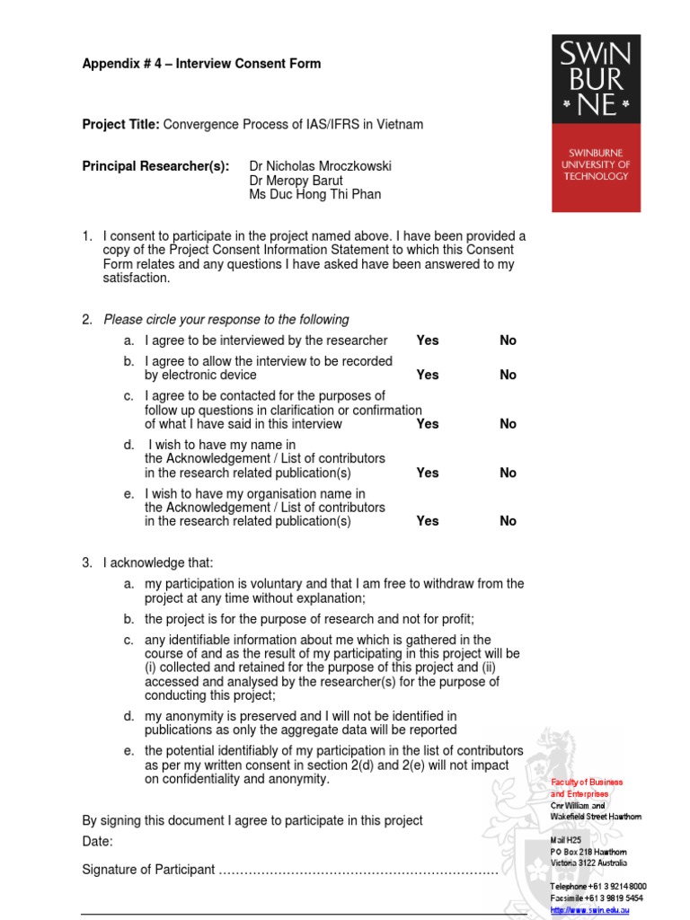 Interview Consent Form | PDF